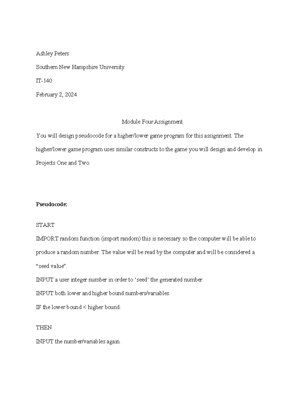 Module 4 assignment IT 140 - Ashley Peters Southern New Hampshire ...