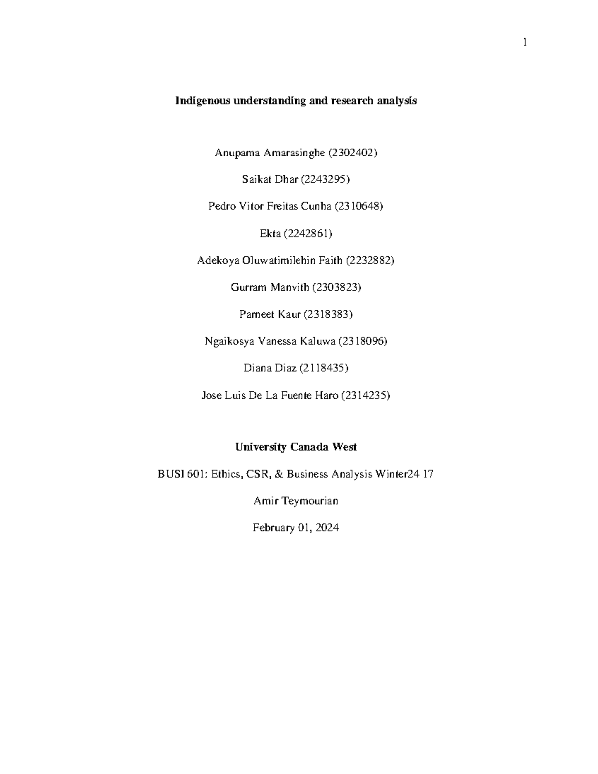 Indigenous Culture Paper - Indigenous understanding and research ...