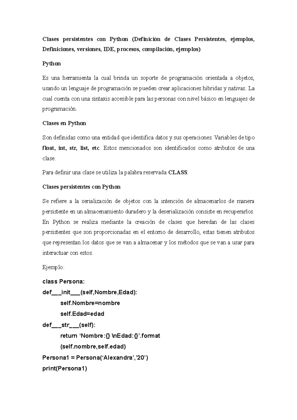 Clases persistentes con Python 2 - La cual cuenta con una sintaxis ...