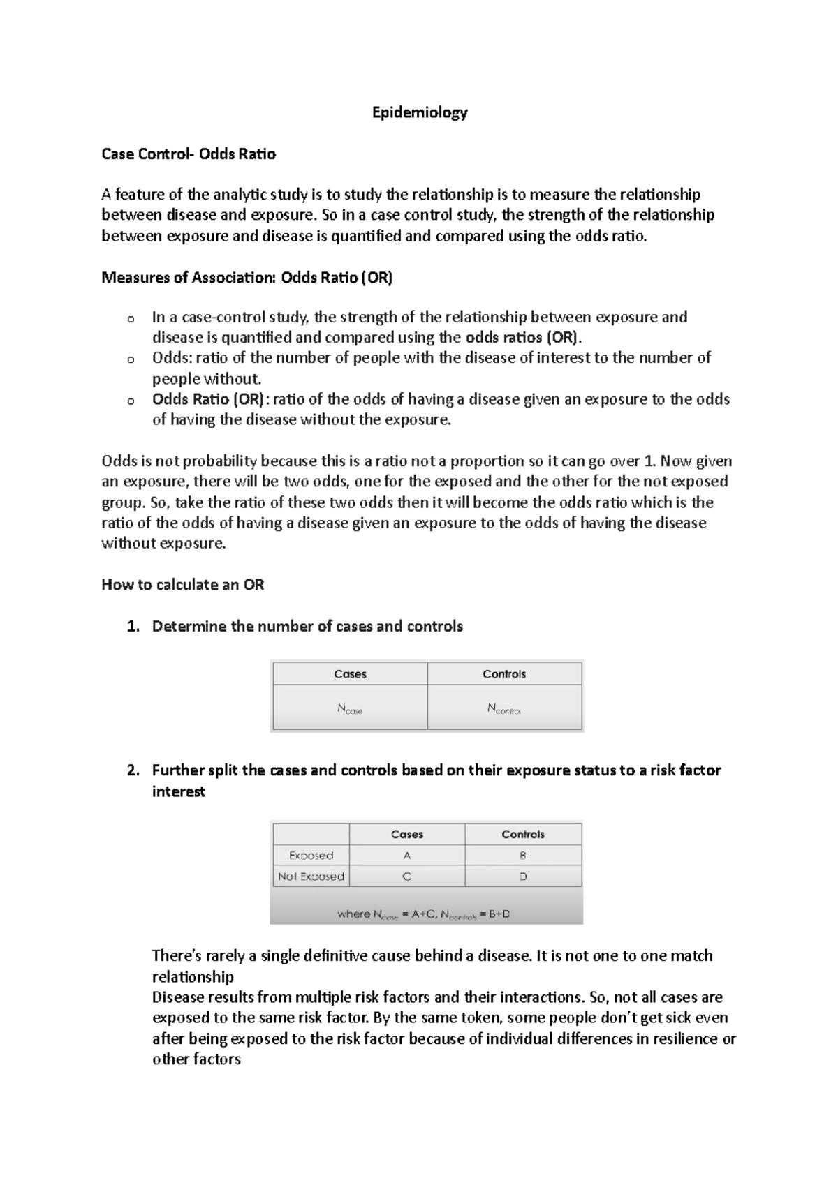 Epidemiology.docx (10) - Epidemiology Case Control- Odds Ratio A ...