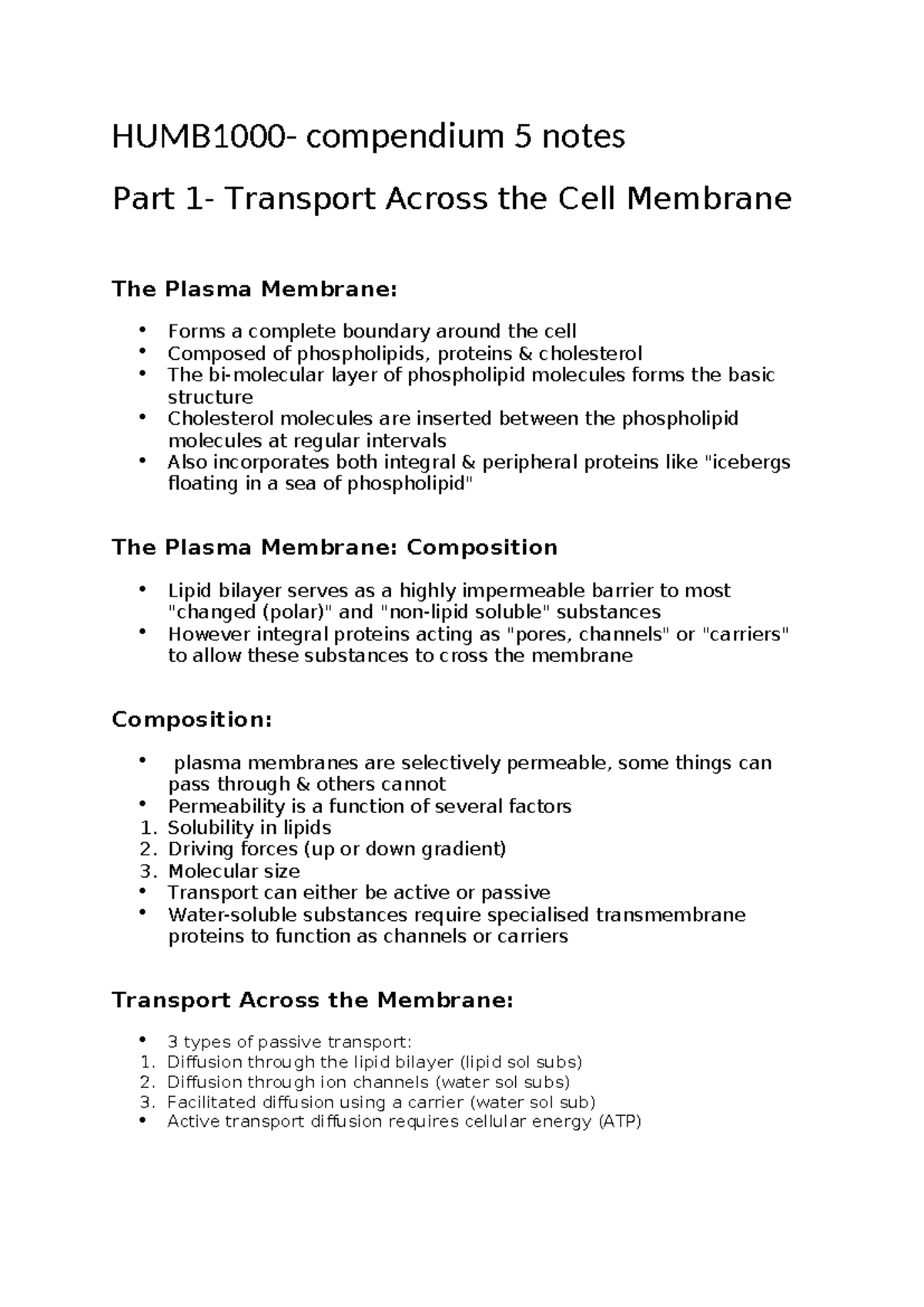 HUMB1000 COMPENDIUM 5 NOTES - HUMB1000- compendium 5 notes Part 1 ...