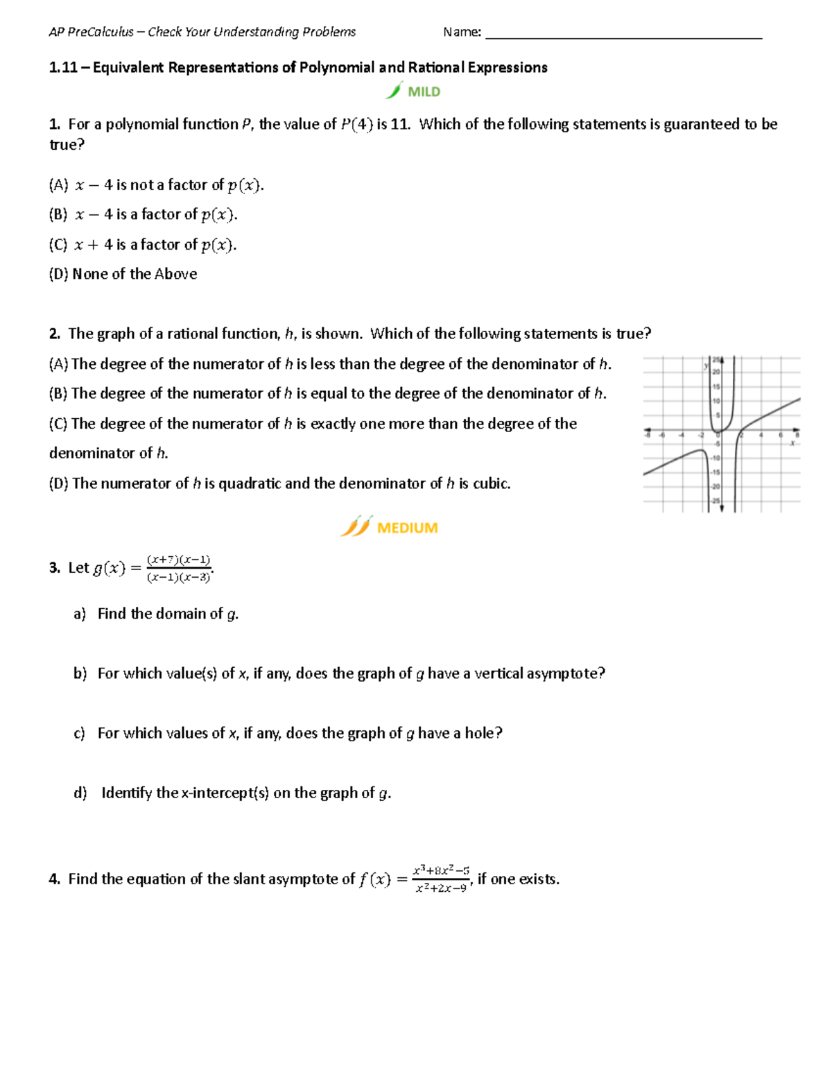 13 - 1.11 (pt 1) CYU Problems - AP PreCalculus – Check Your ...