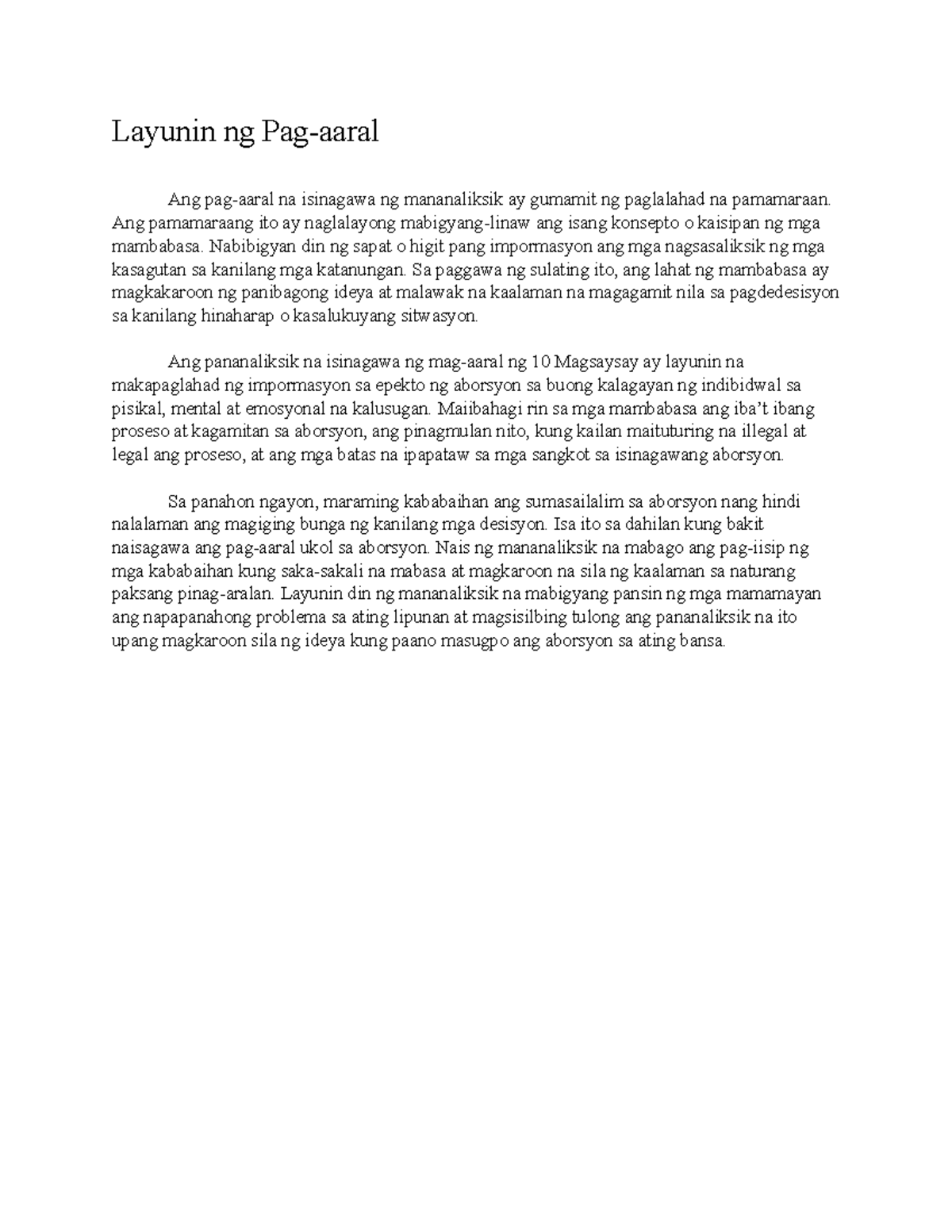 Layunin-ng-pag-aaral compress - Layunin ng Pag-aaral Ang pag-aaral na isinagawa ng mananaliksik ...