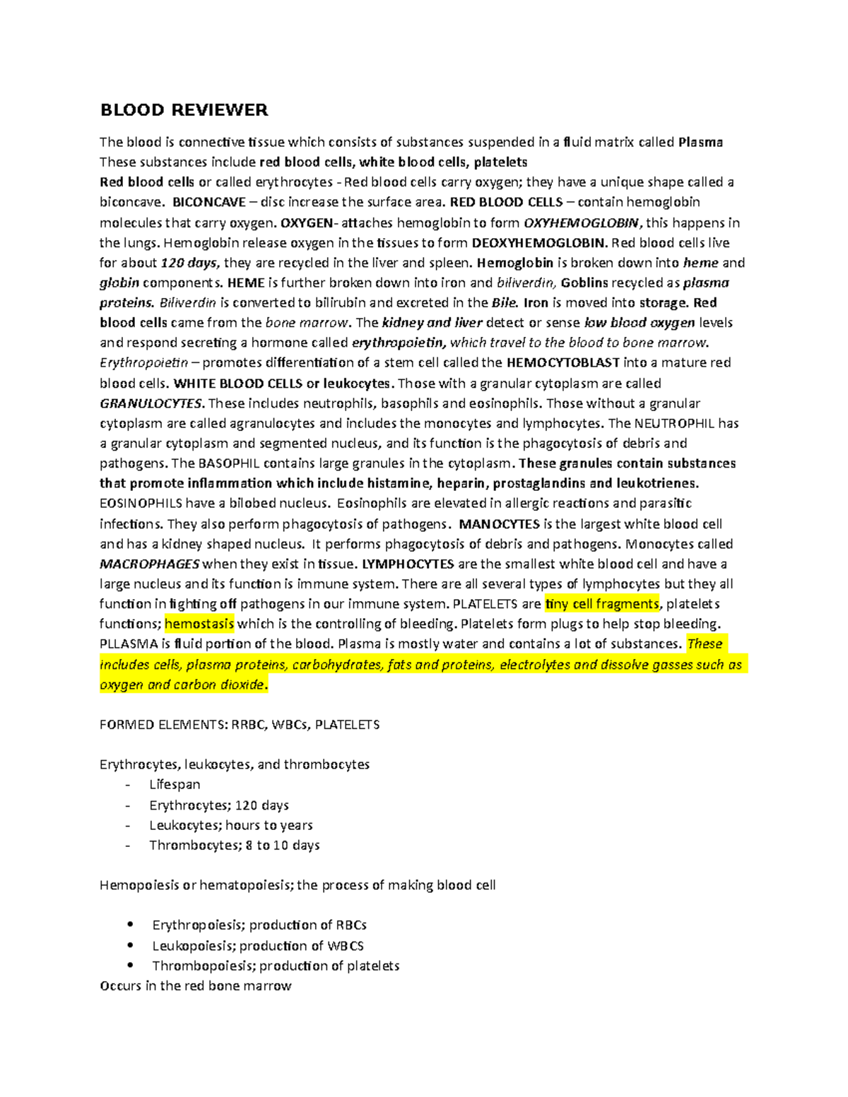 Bl00d paper - all about blood - BLOOD REVIEWER The blood is connective ...