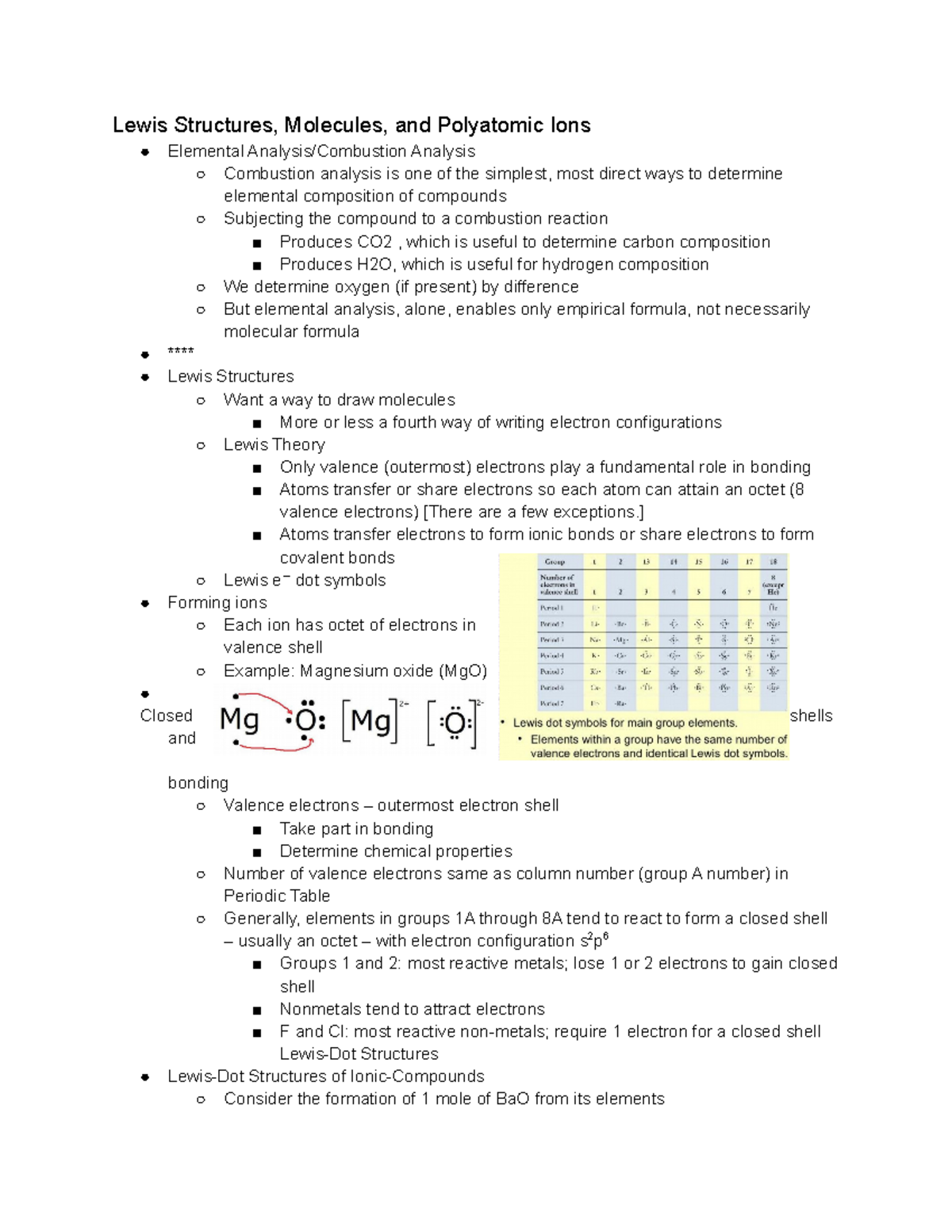Lecture 6 Lewis Structures, Molecules, and Polyatomic Ions - Lewis ...
