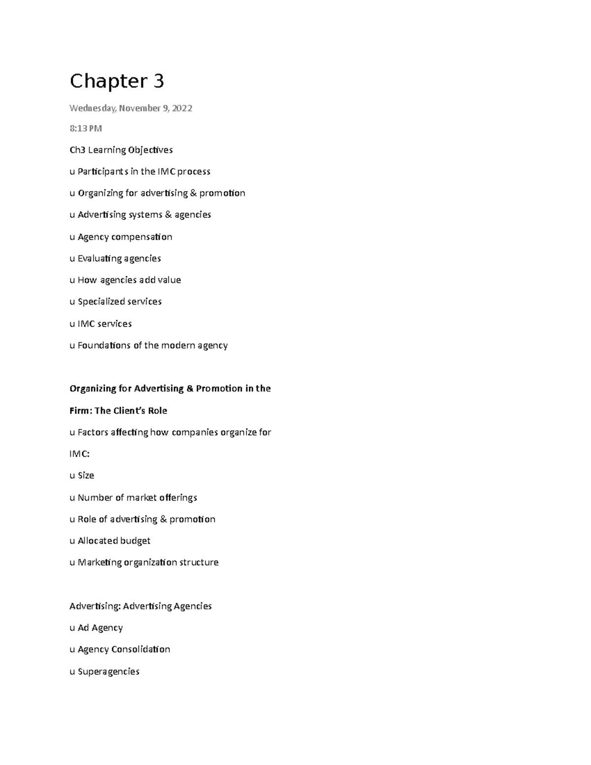 Document 3 - McGraw Hill CH.3 notes Integrated Marketing Communications ...