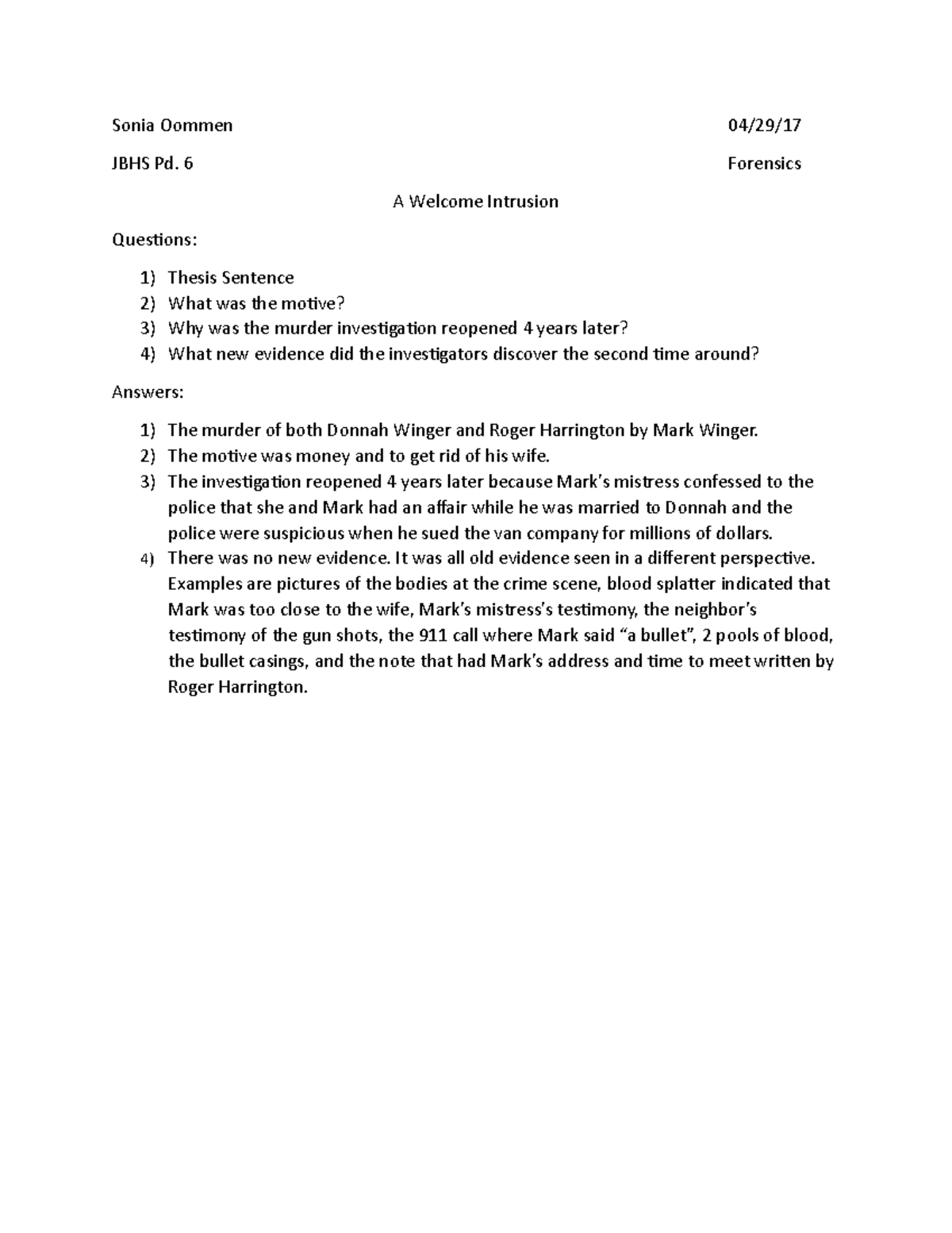 Forensics Welcome Intrusion - Sonia Oommen 04/29/17 JBHS Pd. 6 ...