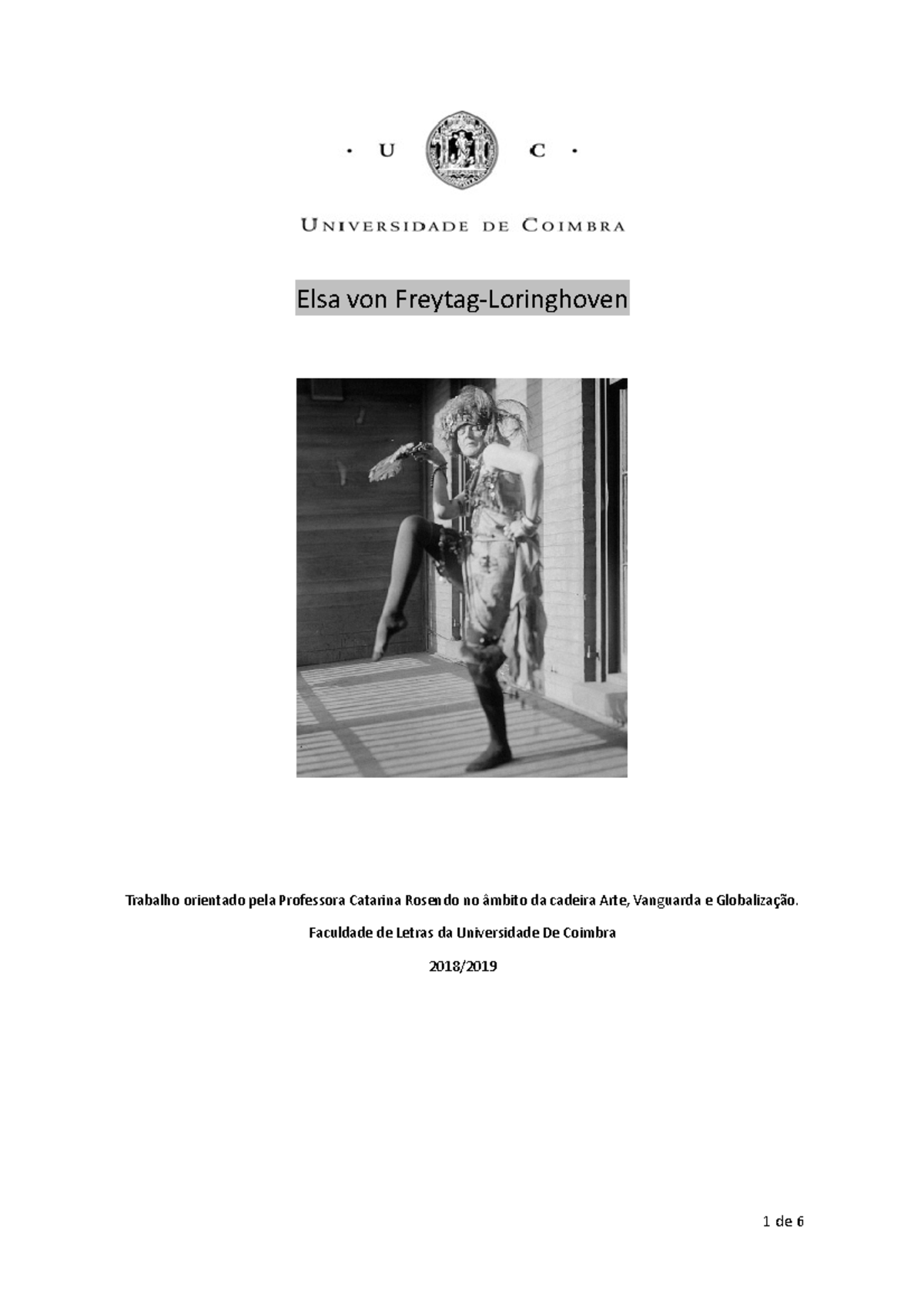 Elsa Von Loringhoven done - Elsa von Freytag-Loringhoven Trabalho ...