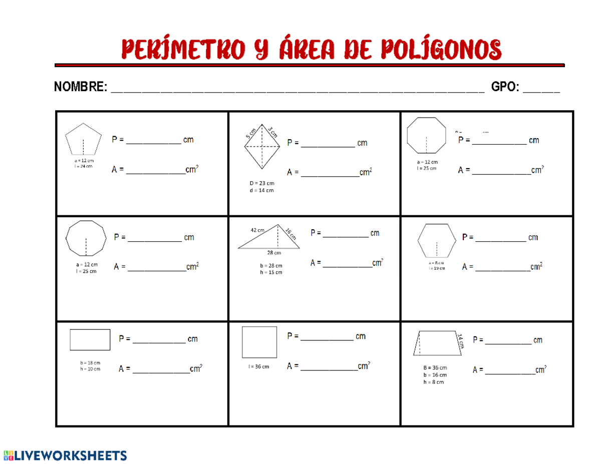 áreas poligonales - SSSS - Matematica I - PERÍMETRO y ÁREA DE POLÍGONOS ...