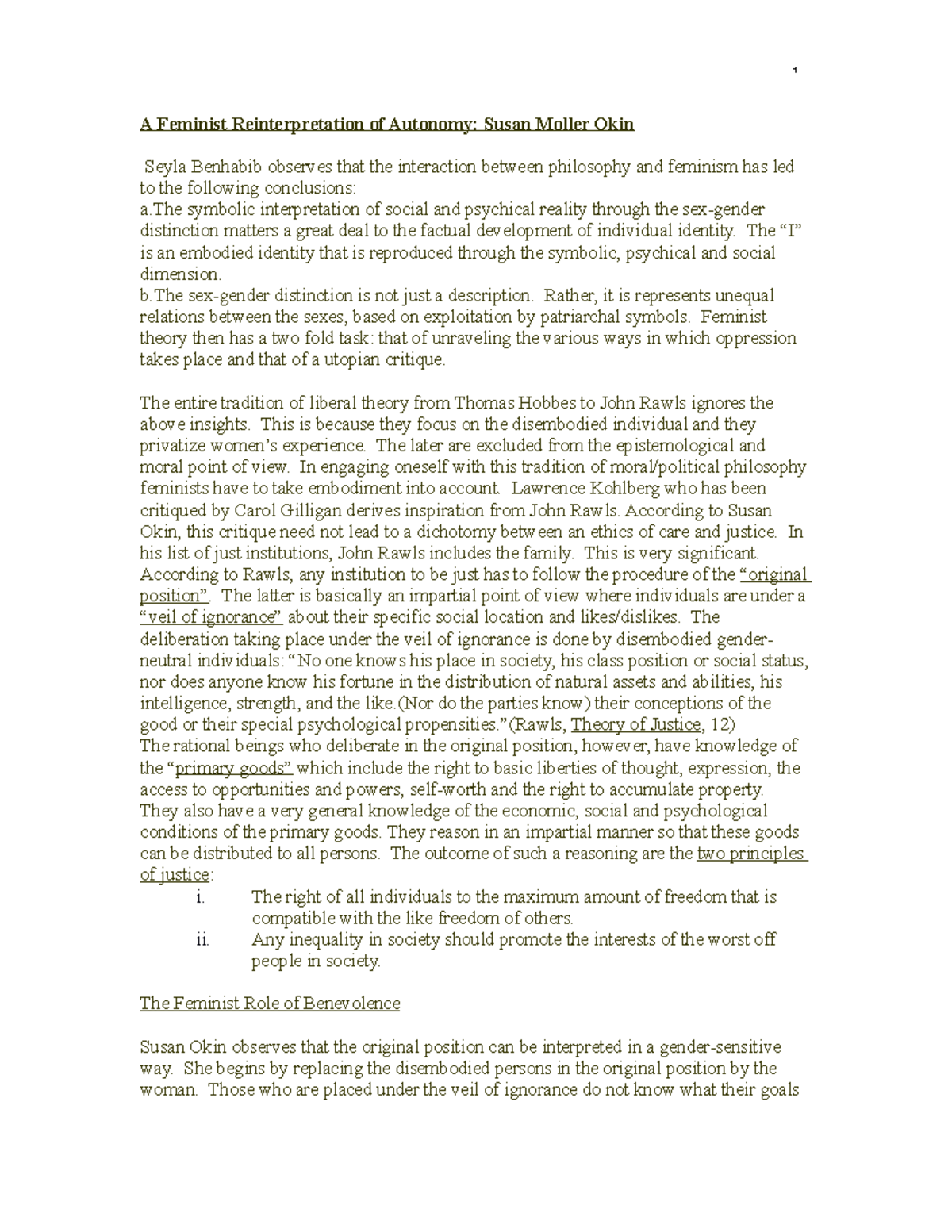 Ethicsof Autonomy - Ethics - A Feminist Reinterpretation of Autonomy ...