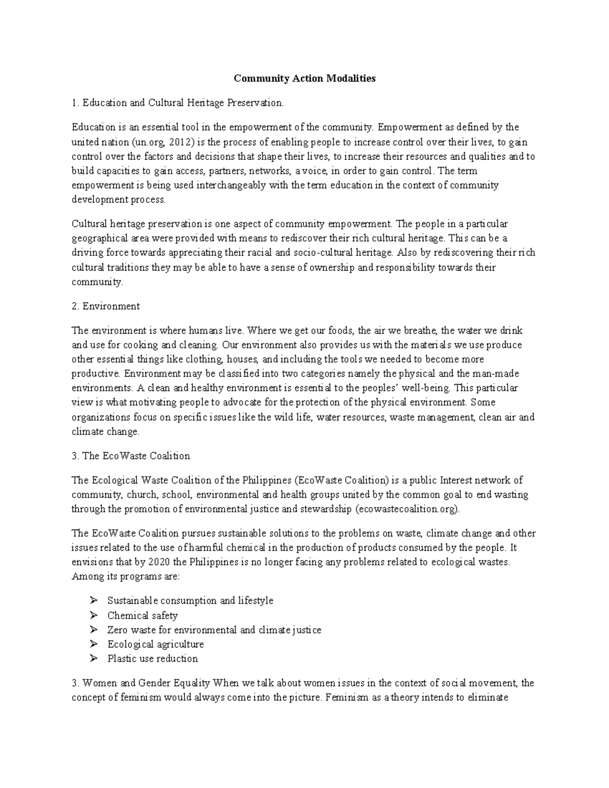 Community-Action-Modalities - Community Action Modalities Education and ...