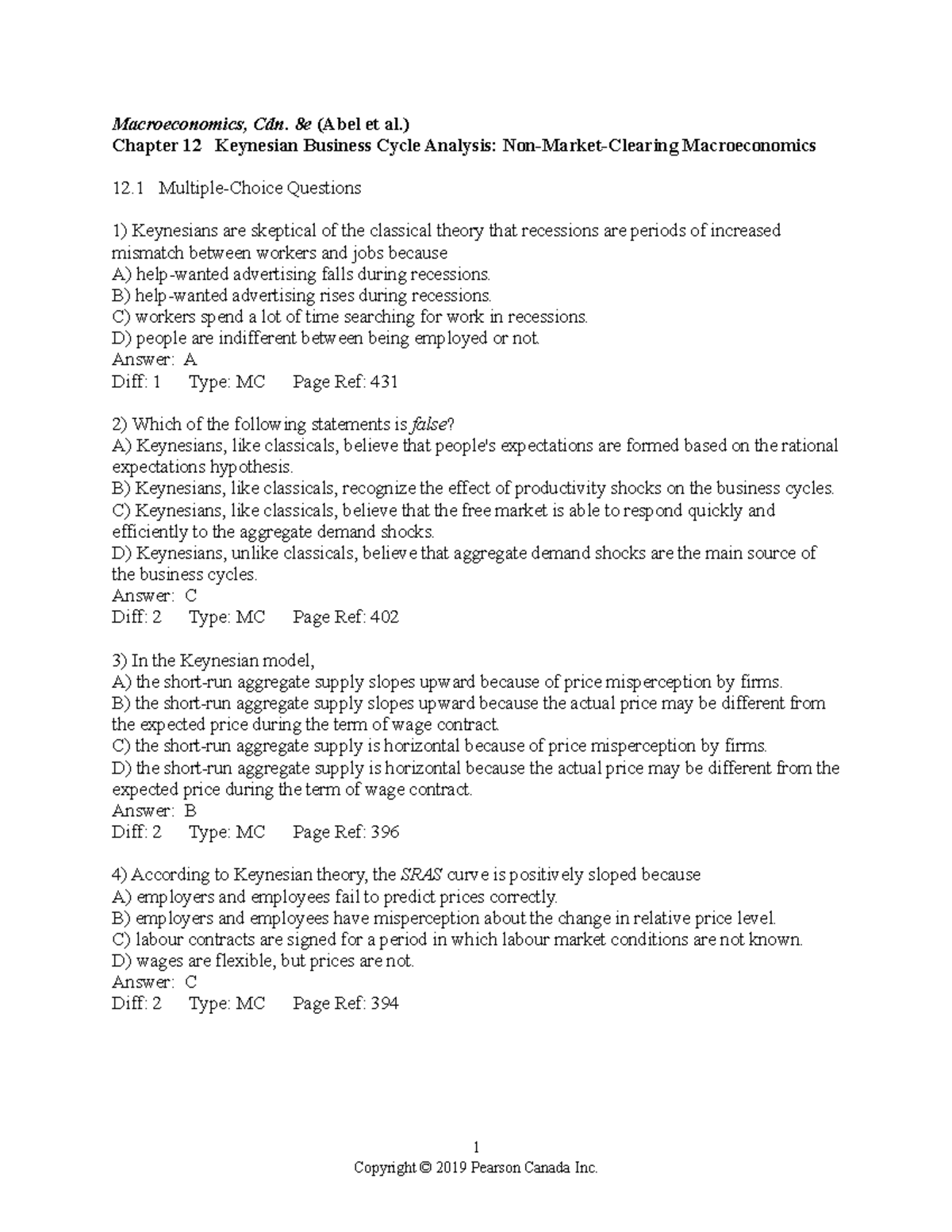Abel Macro 8c TIF Ch12 - The course material - Macroeconomics, Cdn. 8e ...