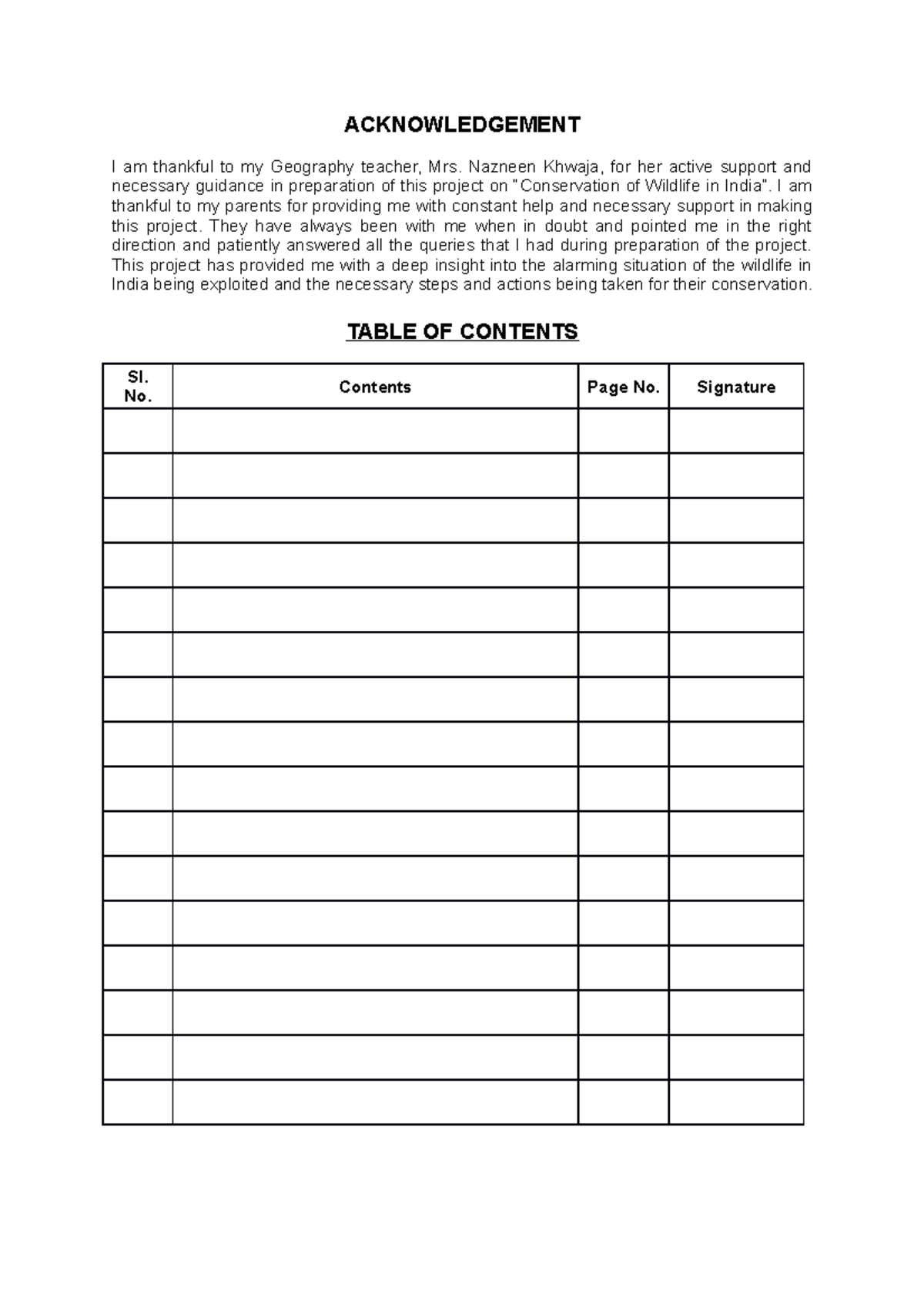 Geography Project - myre umbiko - ACKNOWLEDGEMENT I am thankful to my ...