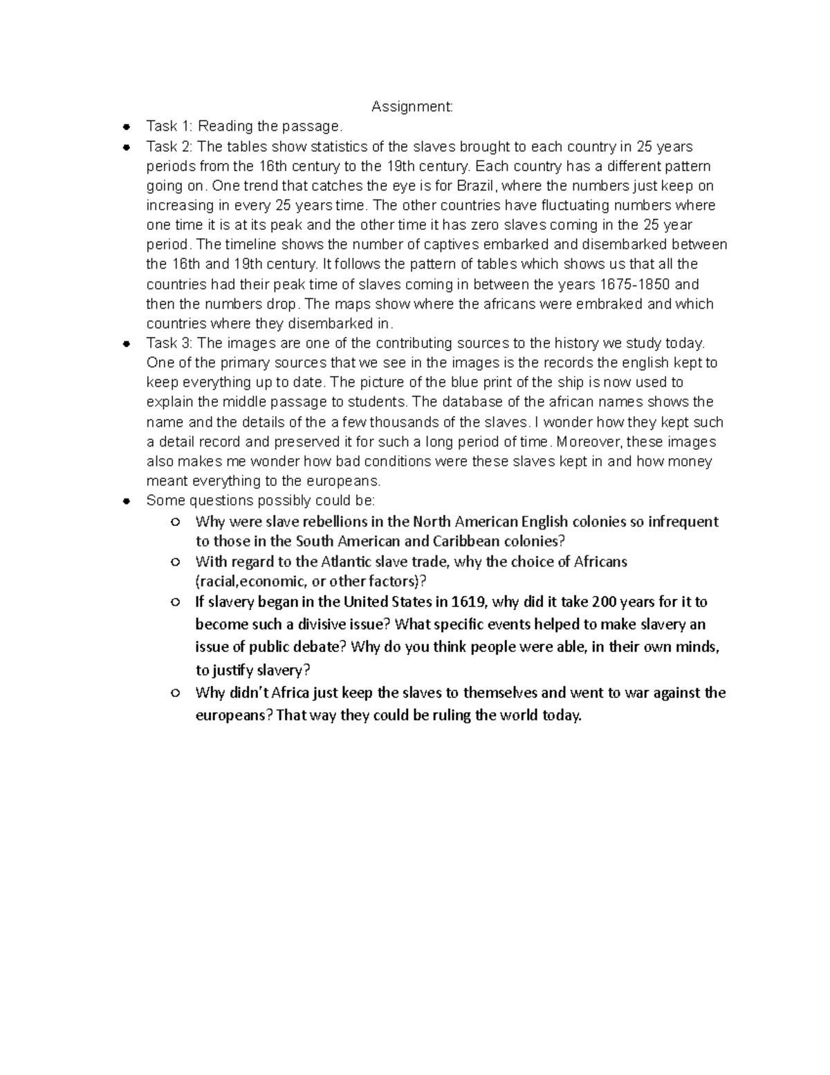 Trans-Atlantic Slave Trade Assignment - Assignment: Task 1: Reading the ...