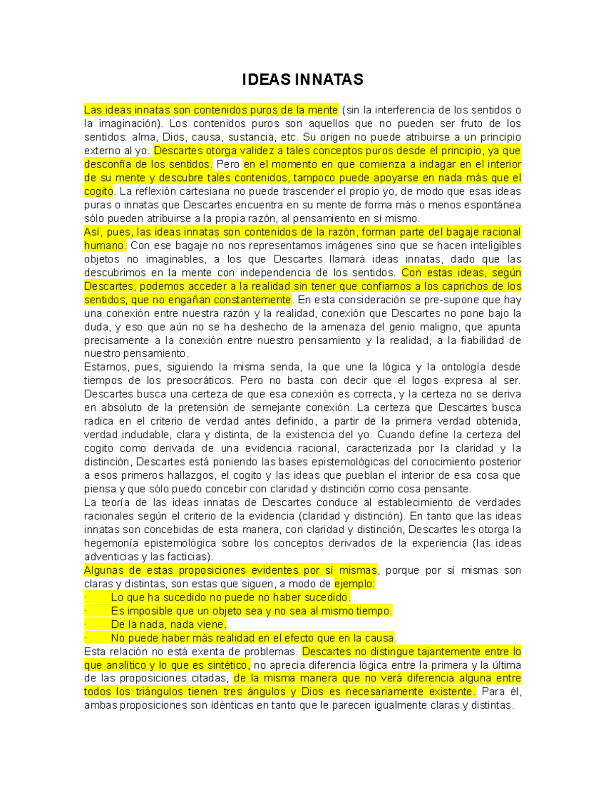 Ideas Innatas - filos - IDEAS INNATAS Las ideas innatas son contenidos ...