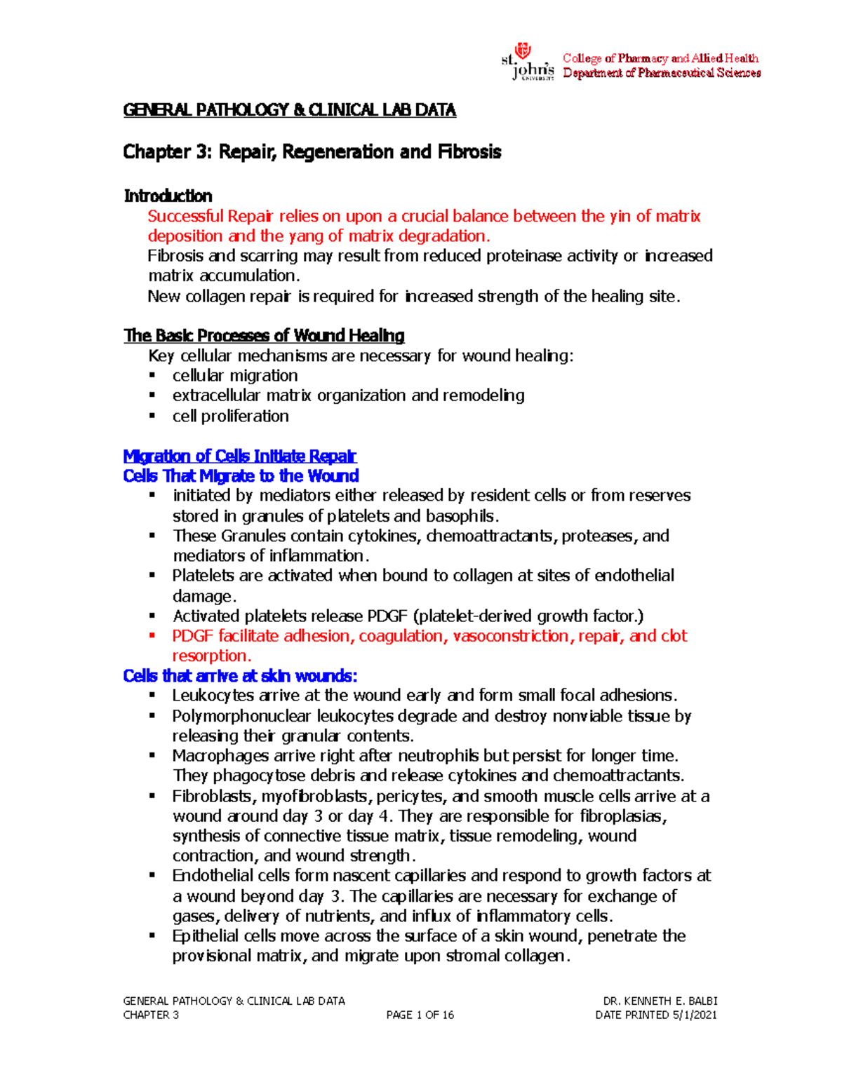 General Pathology Chapter 3 Outline - College of Pharmacy and Allied ...