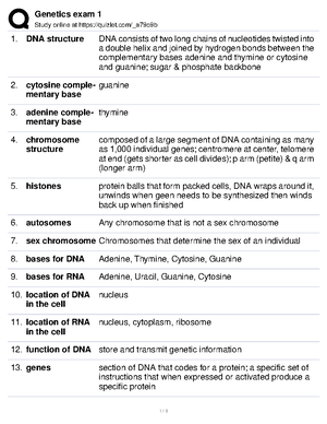 Genetics exam 2 review - What is a gene o A gene is all the dna that ...