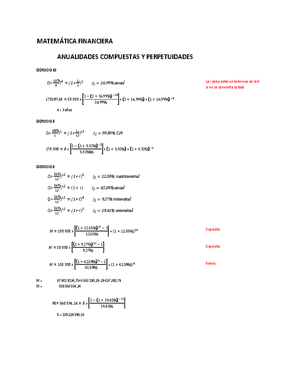 Ejercicios de Anualidades Compuestas y Perpetuidades - MATEMÁTICA ...