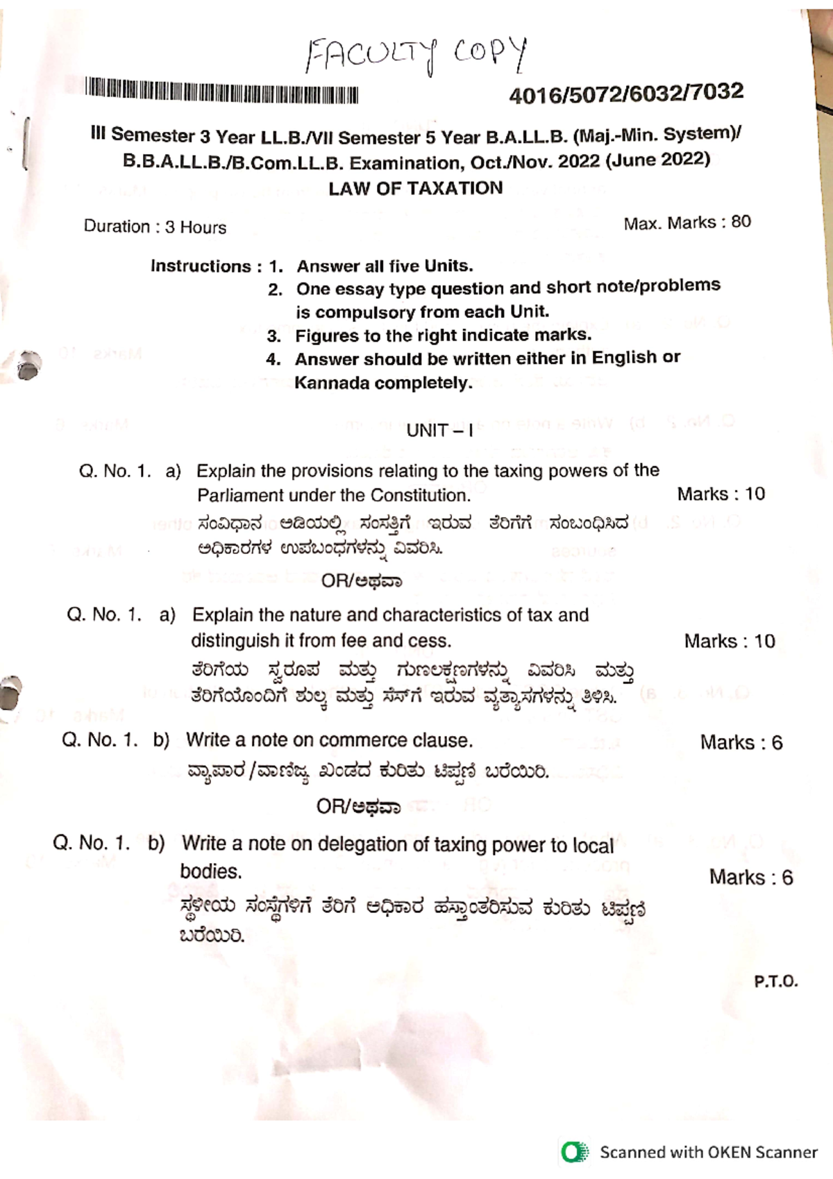 Law of taxation - Llb 3 years - Studocu