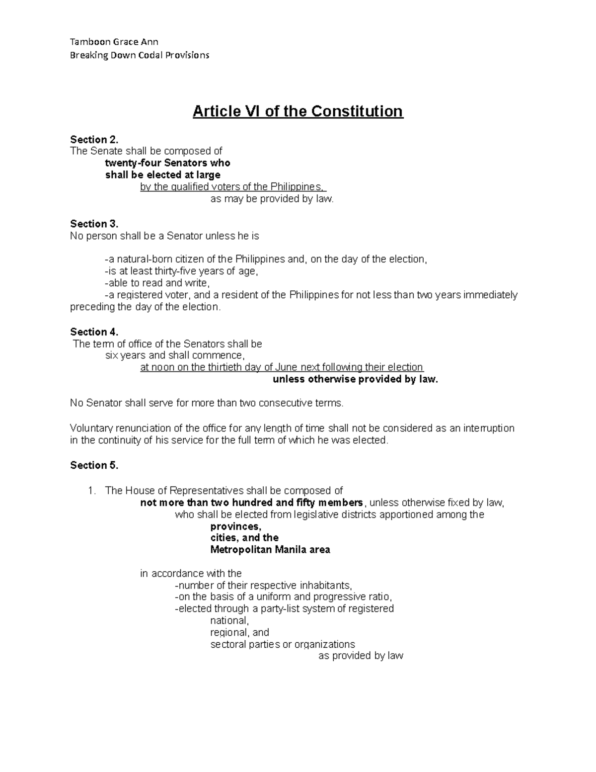 Article VI of the Constitution - Breaking Down Codal Provisions Article ...