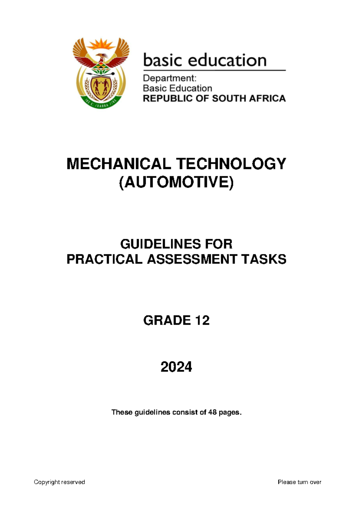 Mechanical Technology PAT GR 12 2024 Automotive Eng - MECHANICAL ...
