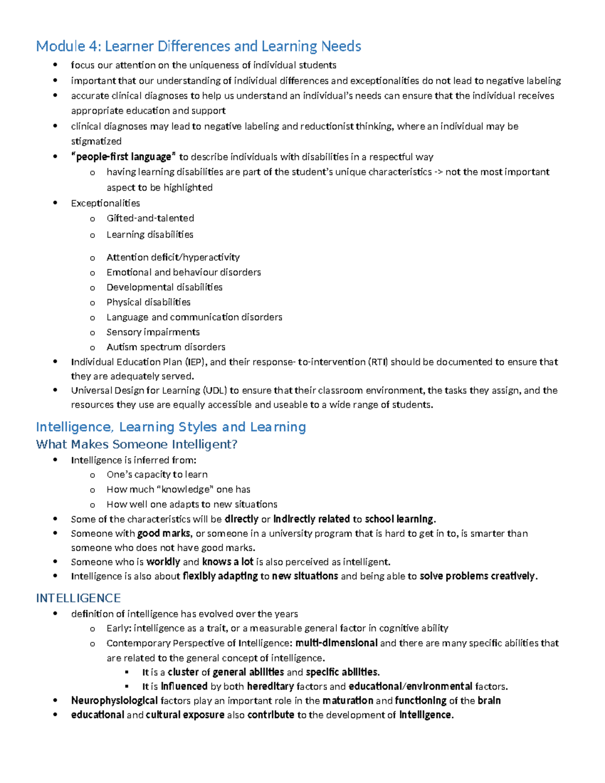 Lesson 4 - Lecture notes from slides and additional textbook material ...