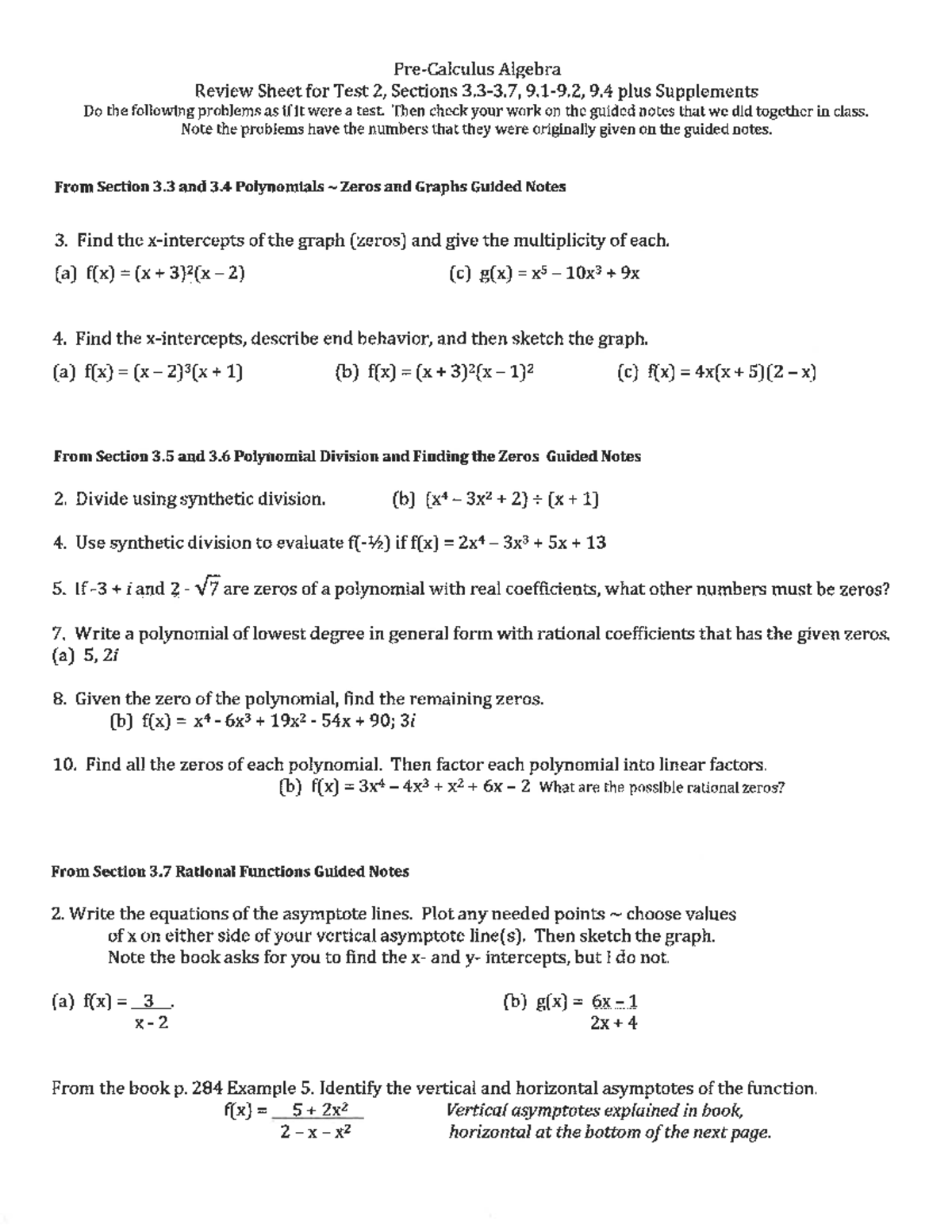 Review Unit 2 Problems to Do - MATH 1533 - Studocu
