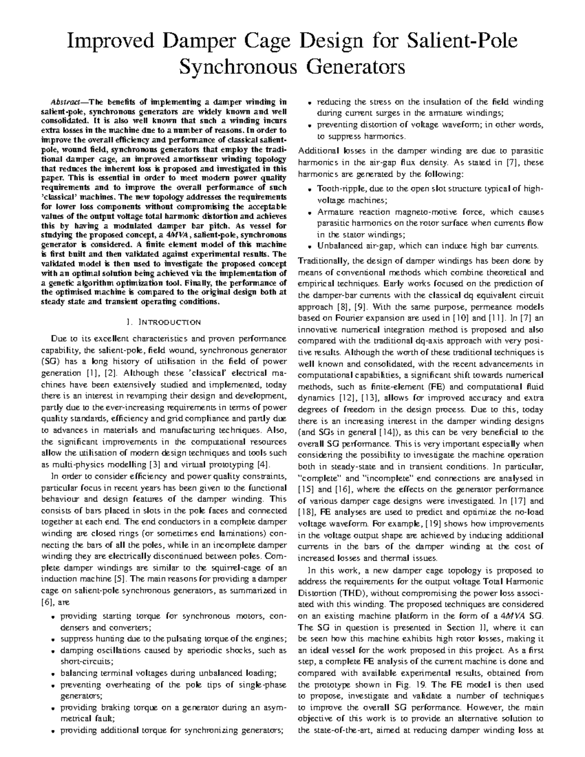 Damper Bars Optimization ver11 - Improved Damper Cage Design for ...