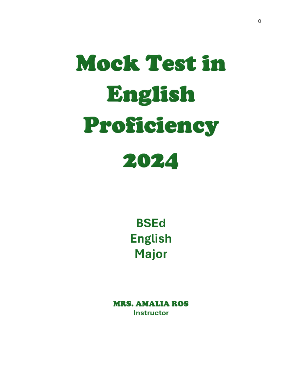 Mock Test LET 2024 - Reviewer - OAS COMMUNITY COLLEGE Oas, Albay MOCK ...