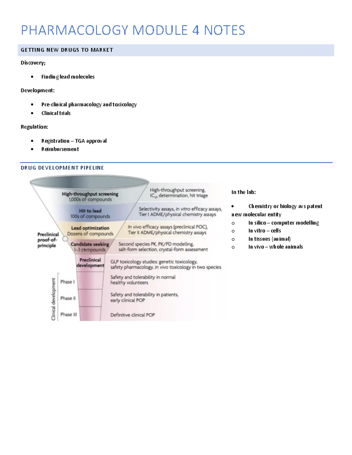Pharmacology Module 4 notes - PHARMACOLOGY MODULE 4 NOTES GE TT I N G N ...