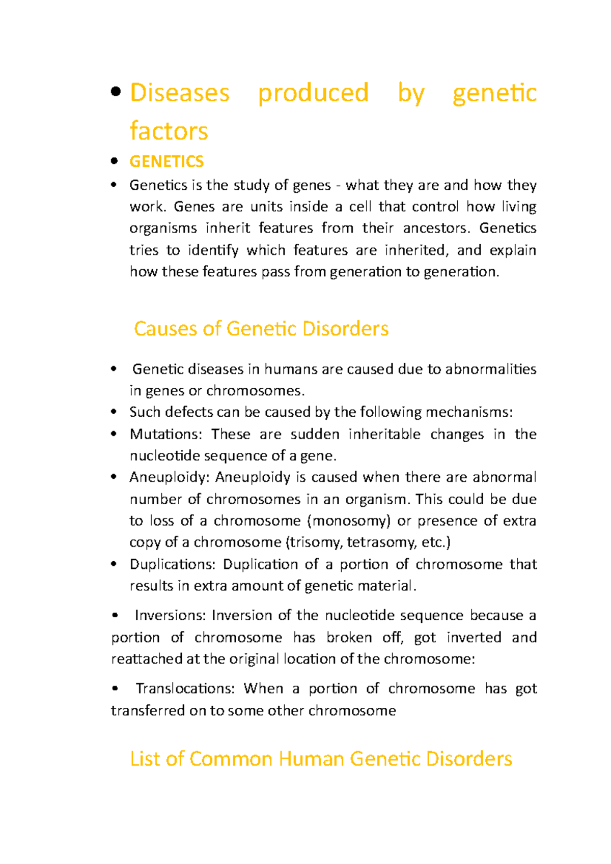 Diseases caused by genetic andenvironmental and iatrogenic factors ...