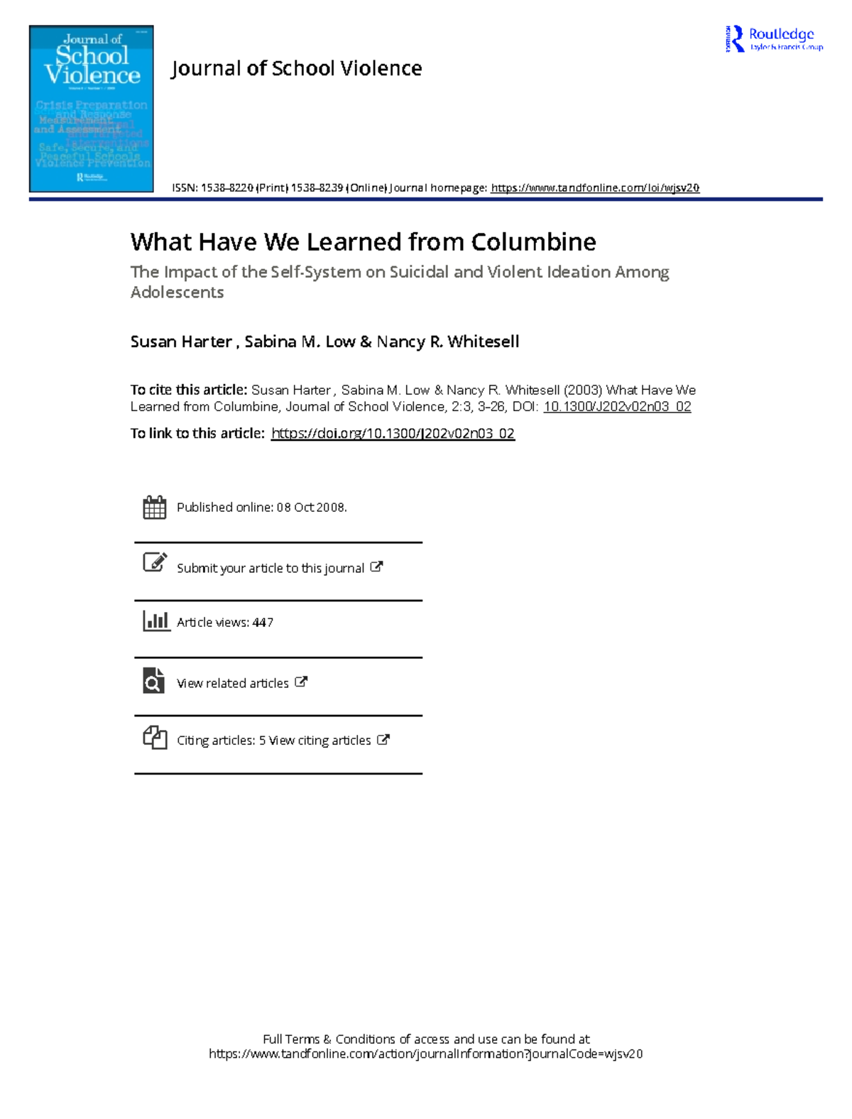 Harter ET AL 2006 - Full Terms & Conditions of access and use can be ...