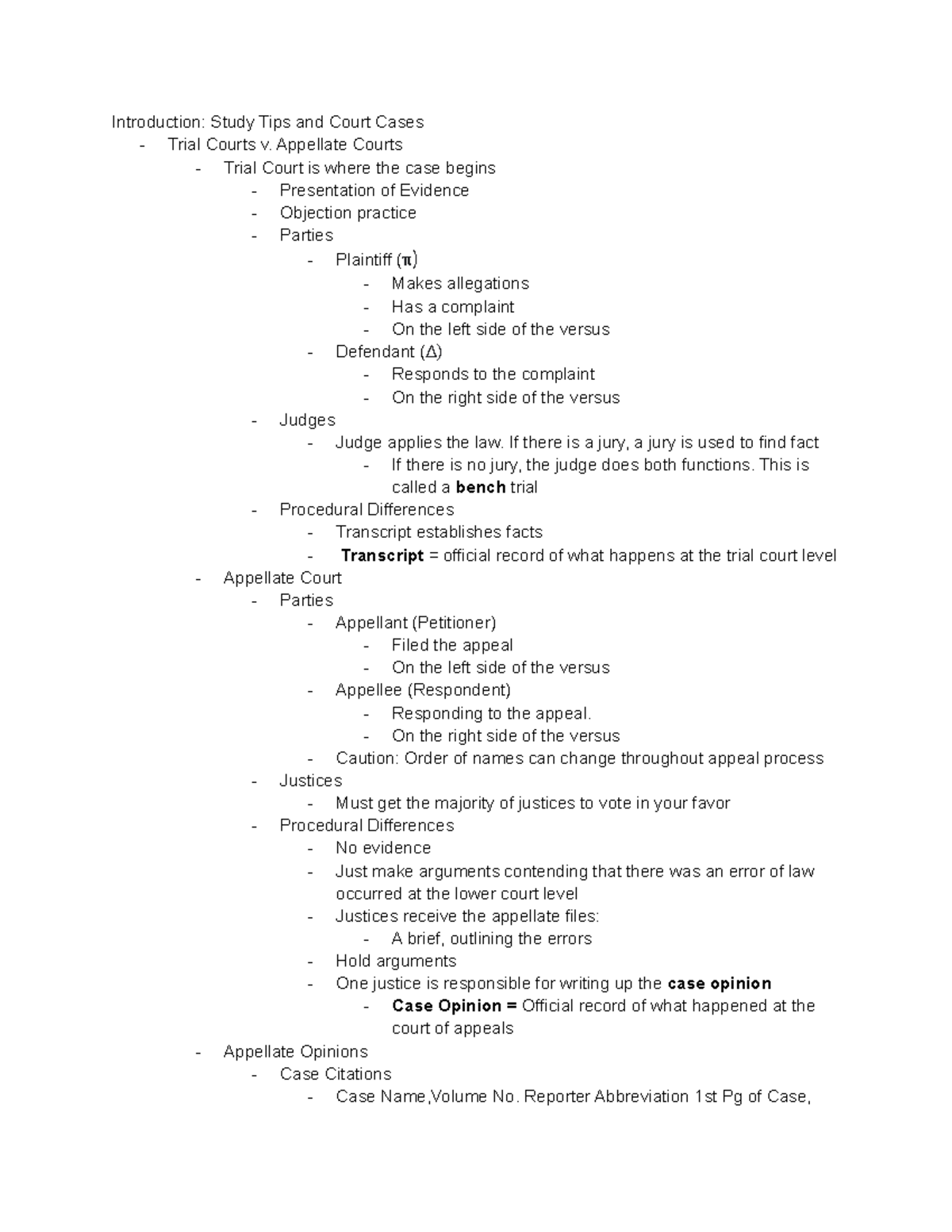 Introduction Study Tips + Court Case - Introduction: Study Tips and ...