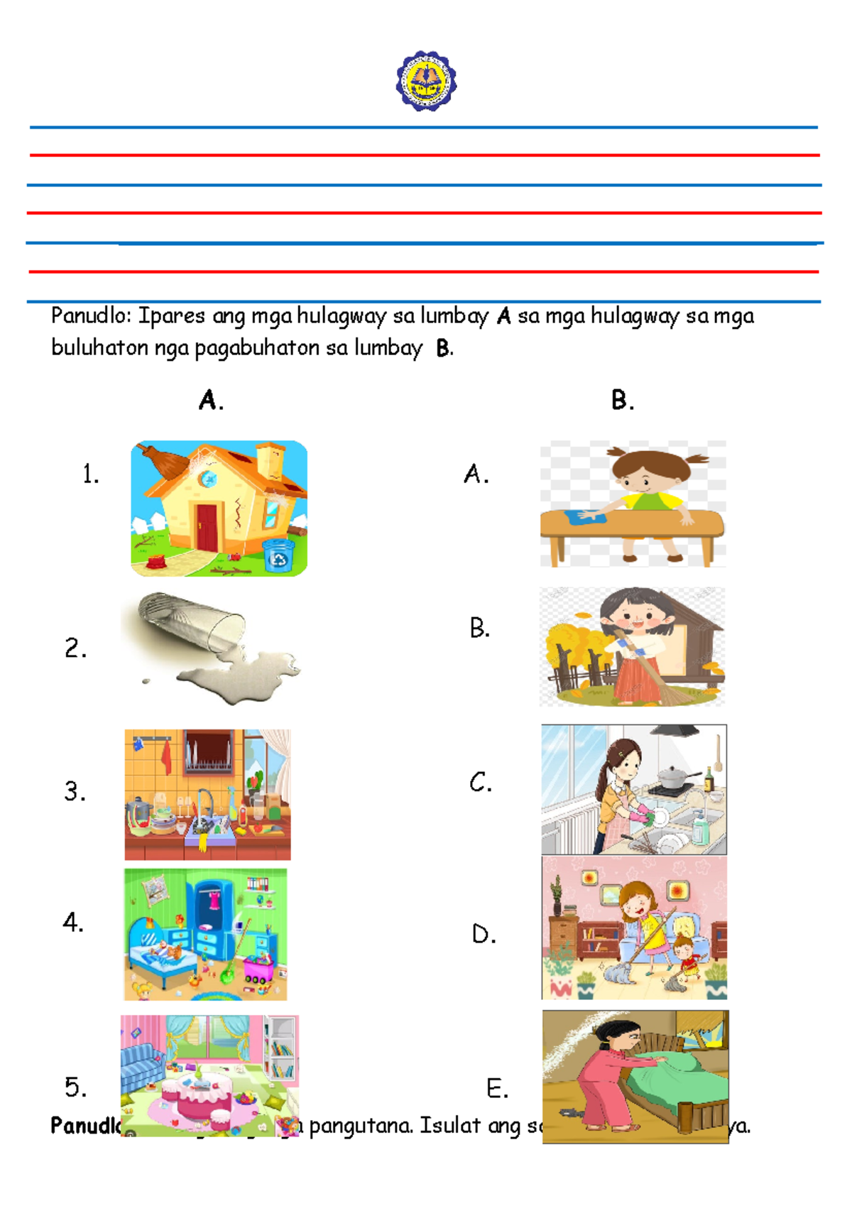Summative Test quarter 1 - Panudlo: Ipares ang mga hulagway sa lumbay A ...