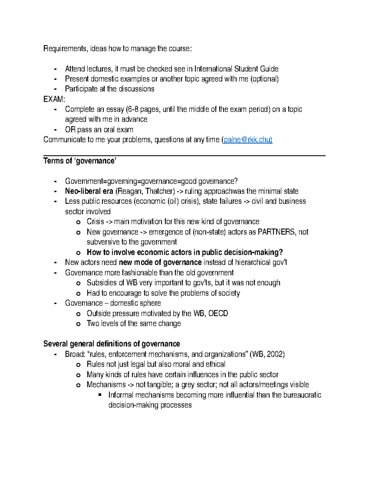 Session 2 - asdfg - Requirements, ideas how to manage the course ...