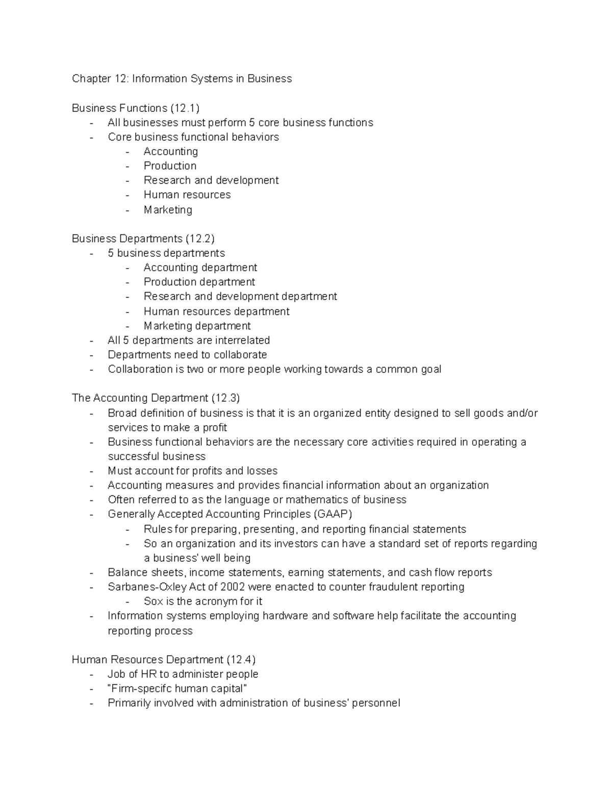 Information Systems in Business Notes - Chapter 12: Information Systems ...