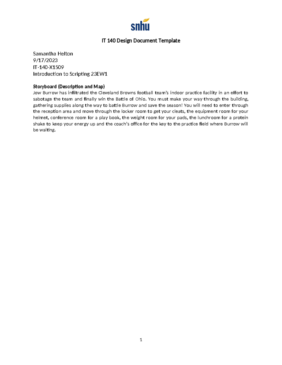 It 140 Design Document Template It 140 Design Document Template Samantha Helton 9 17 It 140 X