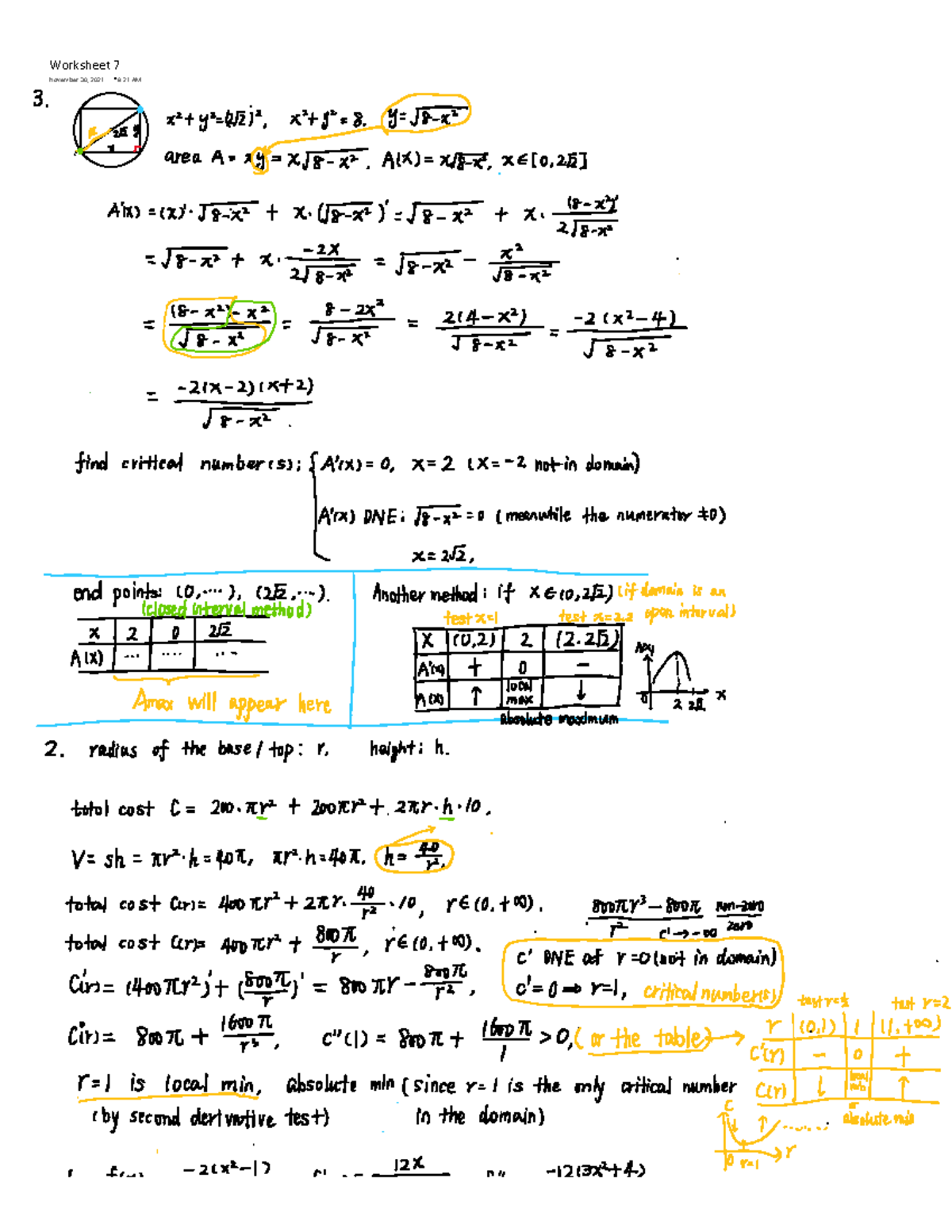 Worksheet 7 notes - MATH 1500 - tŽƌŬƐŚĞĞƚ ϳ EŽǀĞŵďĞƌ ϯϬ͕ ϮϬϮϭ Θ͗Ϯϭ D ...