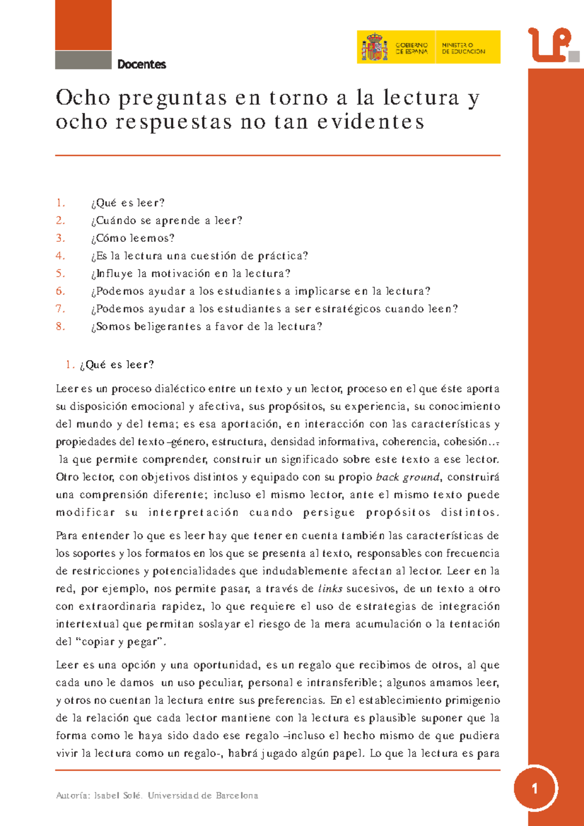 Material complementari proces lector i estrategies lectura. i. sole 8 ...