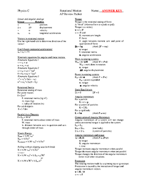 Projectile Motion Multiple Choice Answer KEY - AP Physics 1 Multiple ...