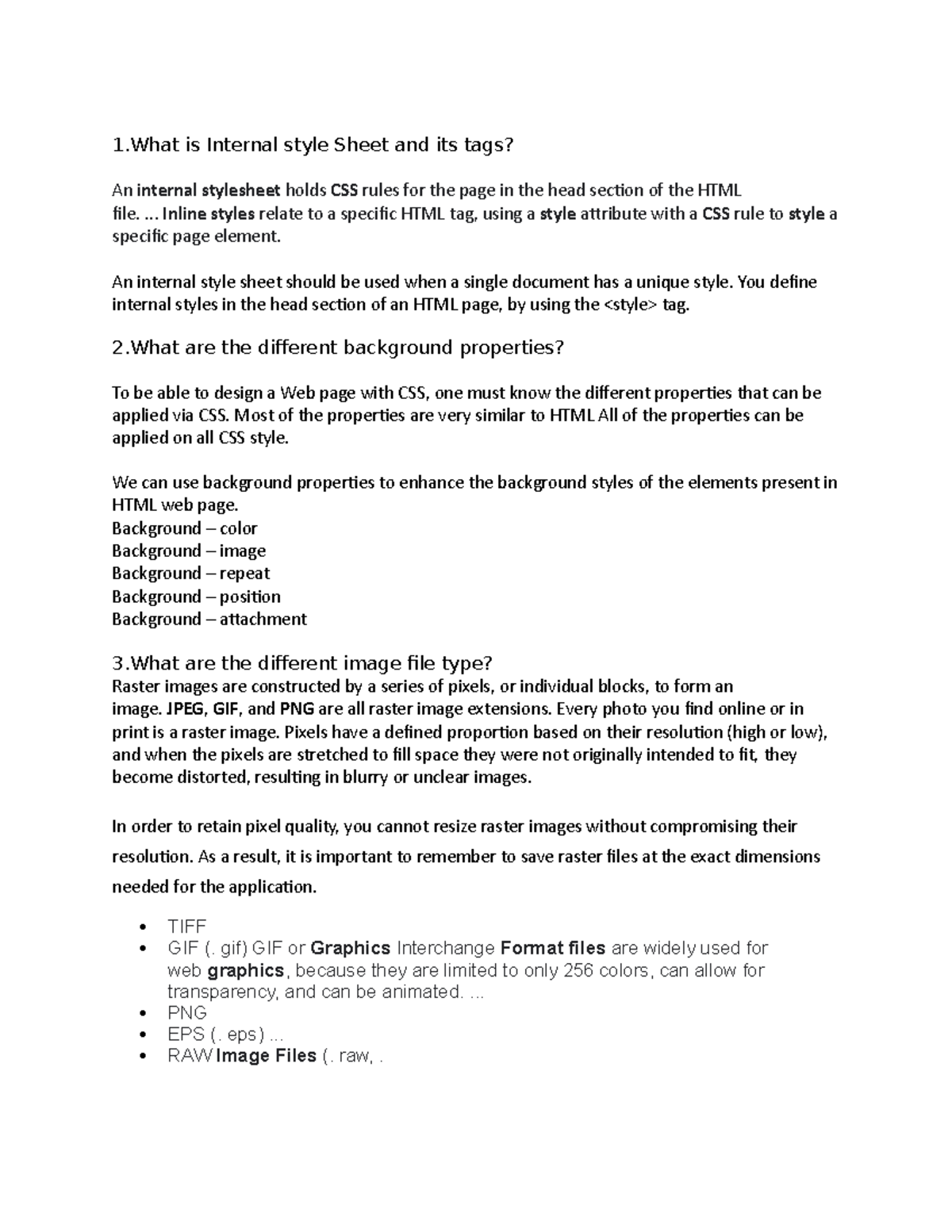 Assignment 7 Internal Style Sheet - 1 is Internal style Sheet and its ...