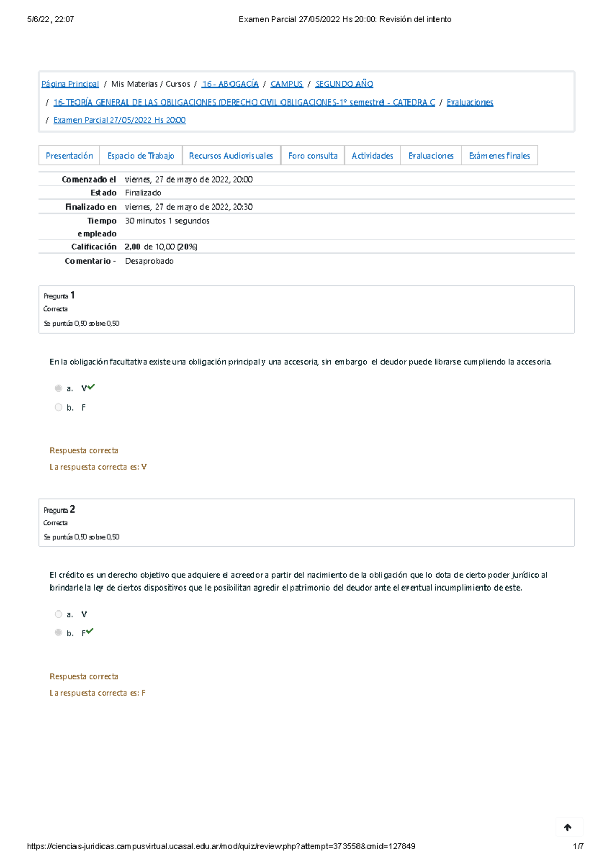PREG Obligac - 5/6/22, 22:07 Examen Parcial 27/05/2022 Hs 20:00 ...