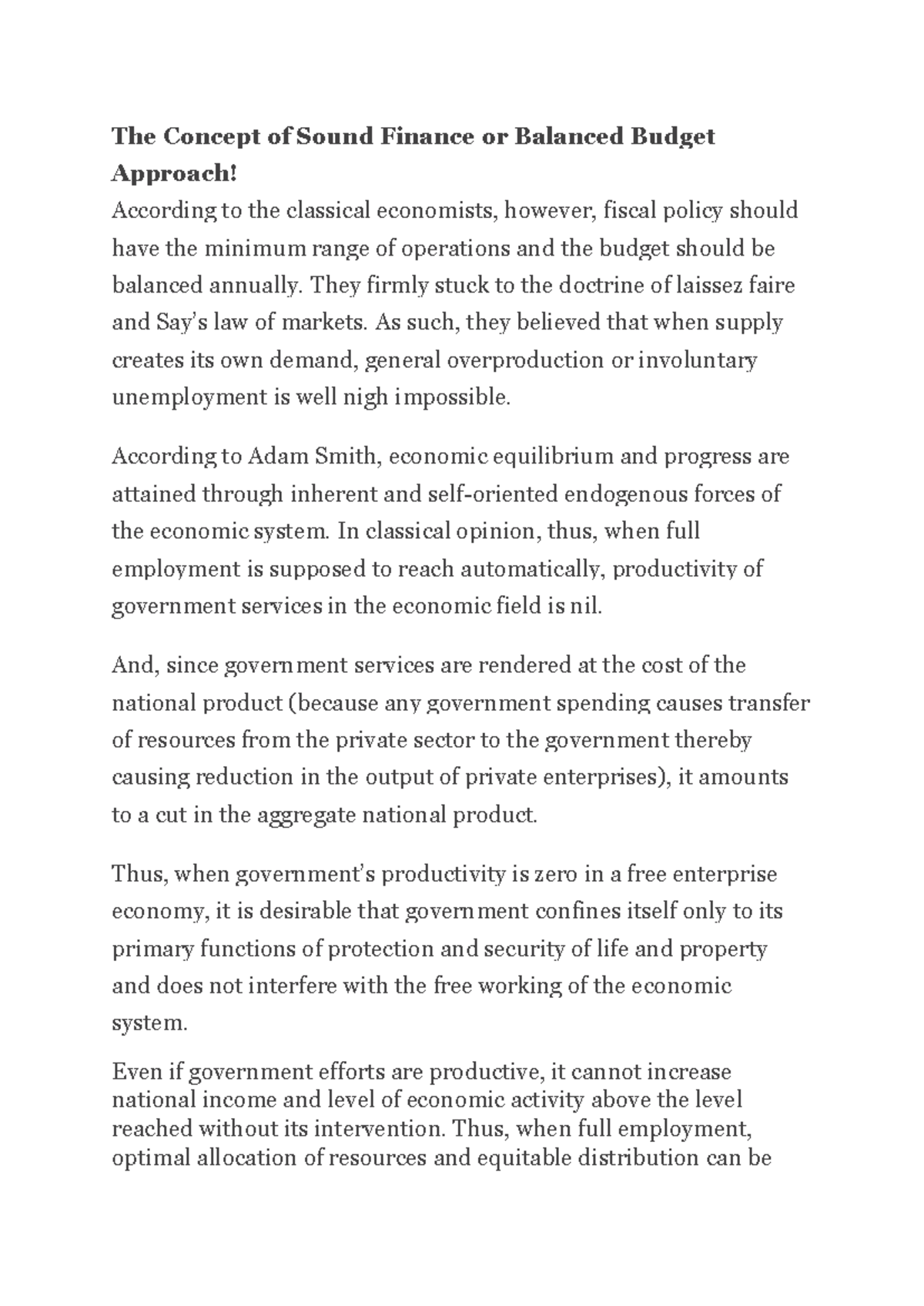 Sound finance - ...... - The Concept of Sound Finance or Balanced ...