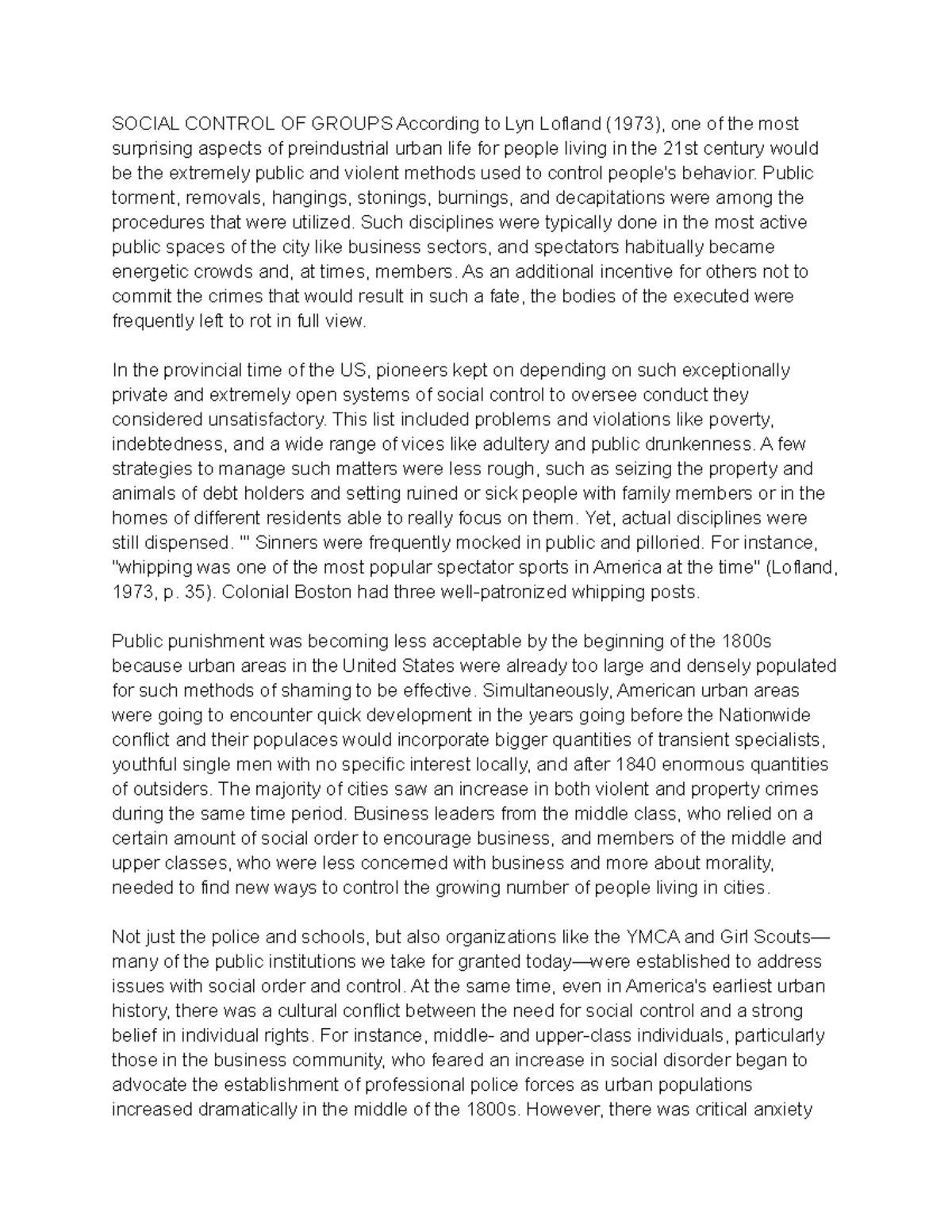 Chapter 7 Section 2 Notes Full Chapter Soc 163 - SOCIAL CONTROL OF ...