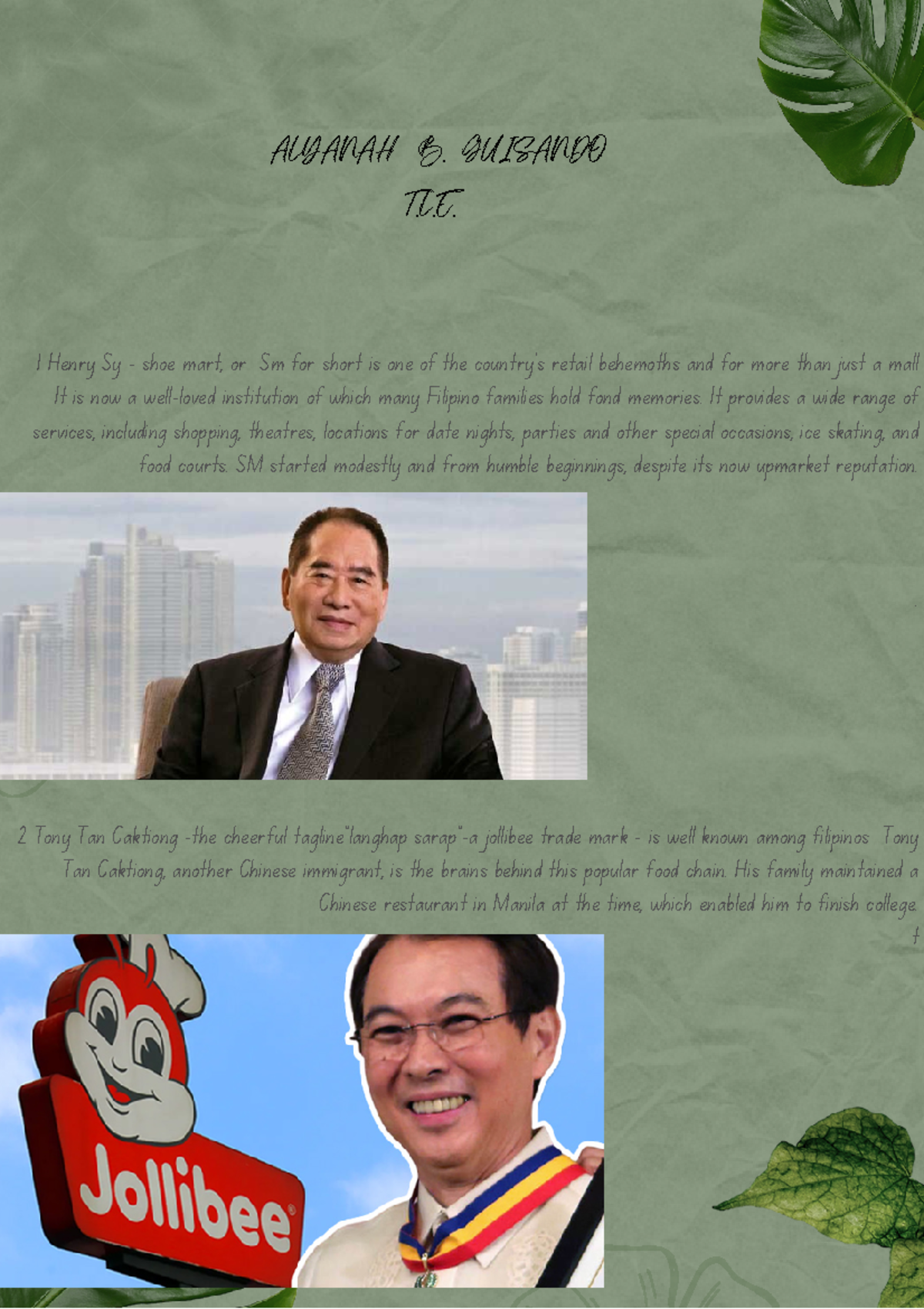 MAPEH Balitang Sport - 1 Henry Sy - shoe mart, or Sm for short is one ...