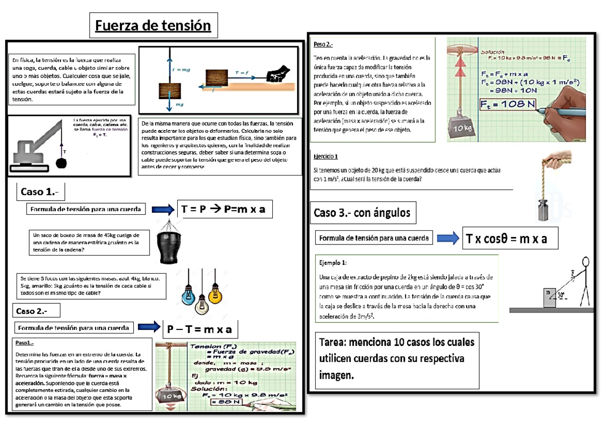 Fuerza de tension clase - Física I - Fuerza de tensión - Studocu