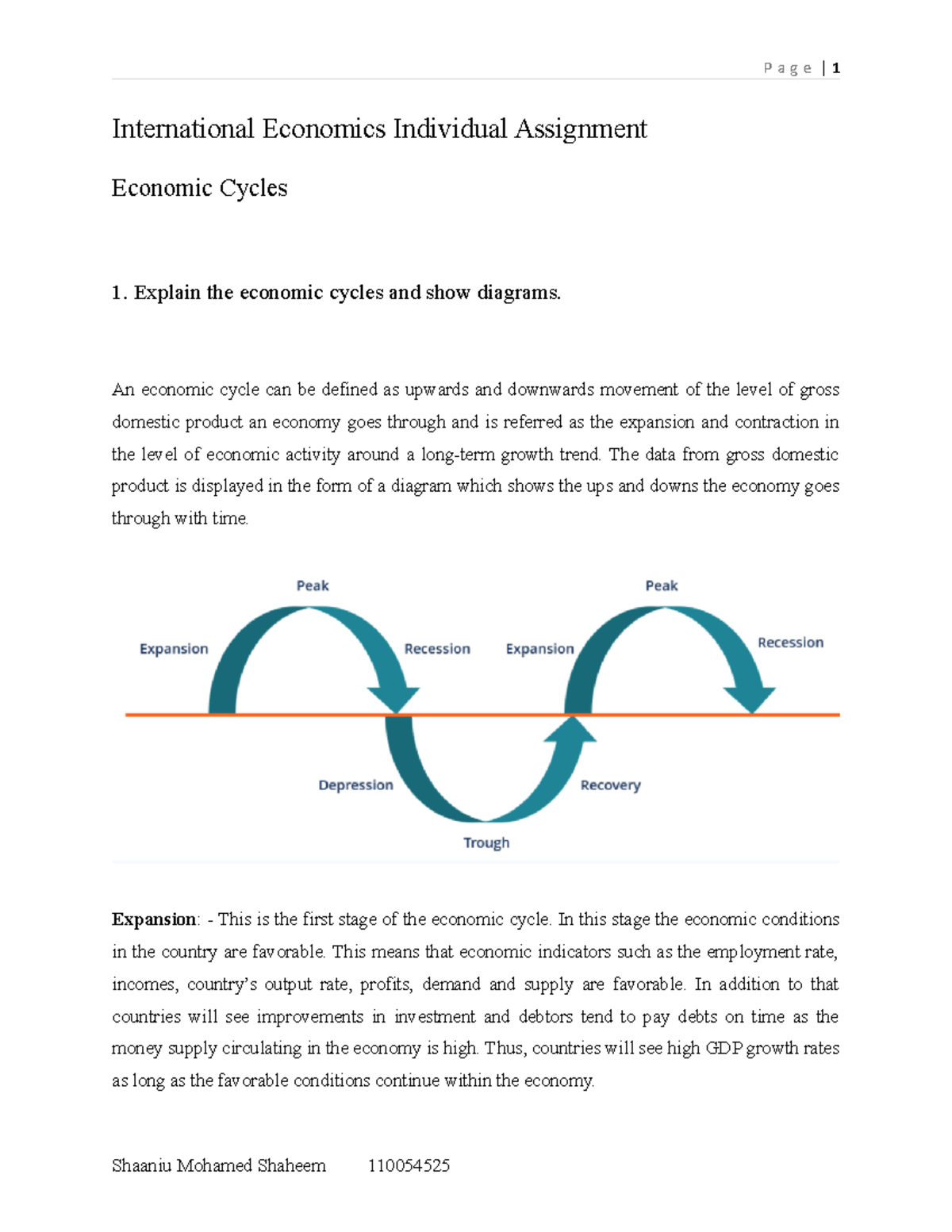 International Economics Individual Assignment - Explain the economic ...
