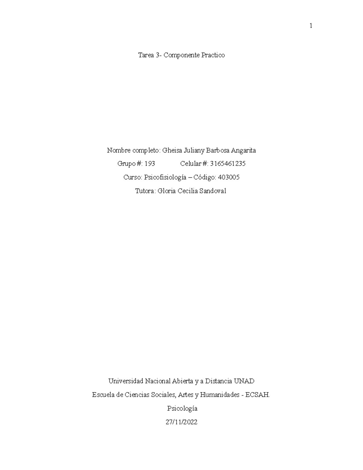 Tarea 3- Componente Practico - Tarea 3- Componente Practico Nombre completo: Gheisa Juliany ...