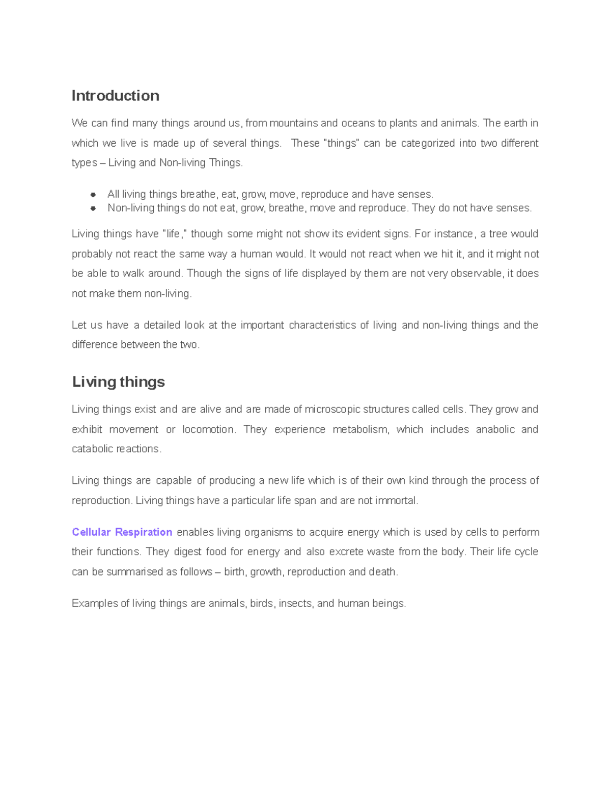 Living and non living things - Introduction We can find many things ...