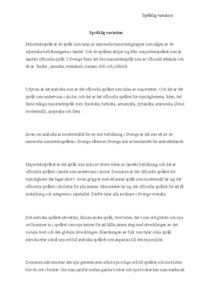 Anteckningar från olika kurslitteraturer svenska språkets struktur ...